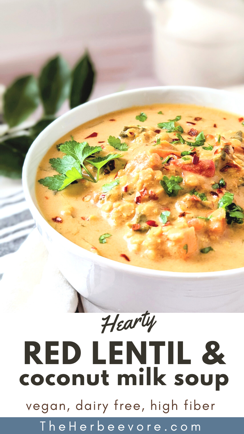 Red Lentil Soup with Coconut Milk Recipe (Vegetarian, High Fiber)